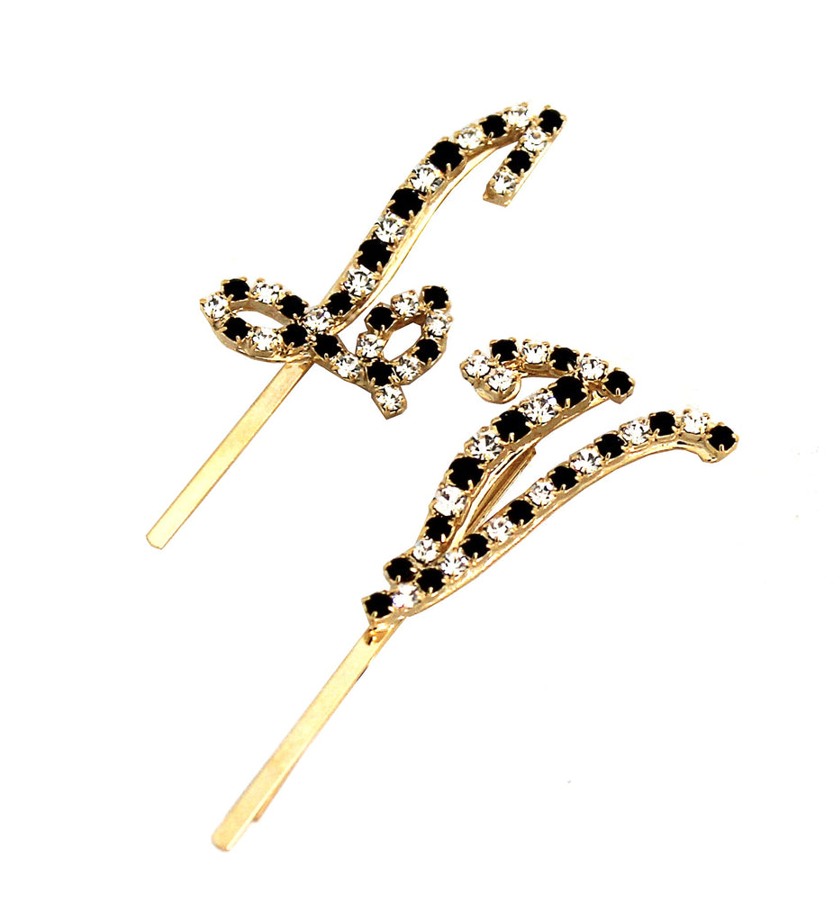 B&W CURSIVE LETTER BOBBY PIN – Epona Valley